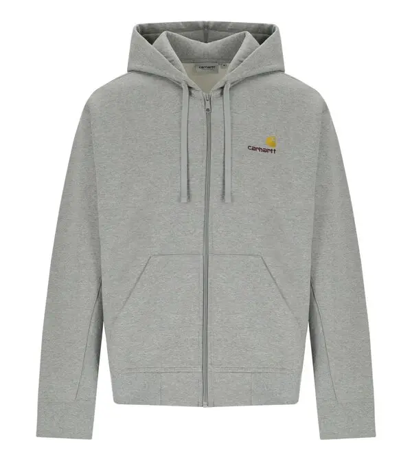 Carhartt Work In Progress American Script Zip-up Hoodie - Grey