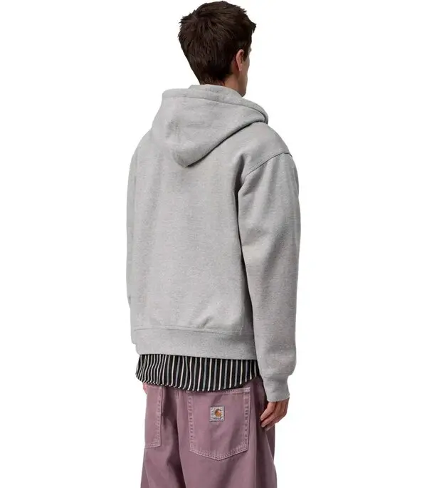 Carhartt Work In Progress American Script Zip-up Hoodie - Grey