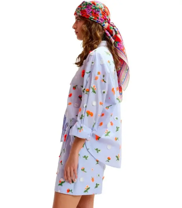 Essentiel Antwerp Jimena Embroidered Cotton Shirt