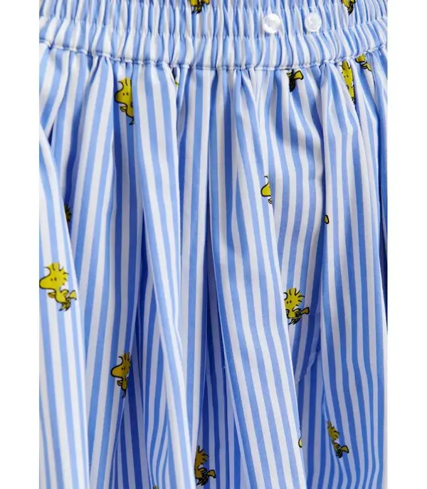 Essentiel Antwerp Jinus Striped Cotton Shorts With Peanuts Print