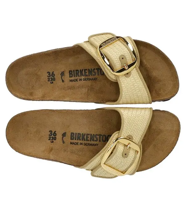 BIRKENSTOCK Madrid Raffia Big Buckle Sandal - Beige