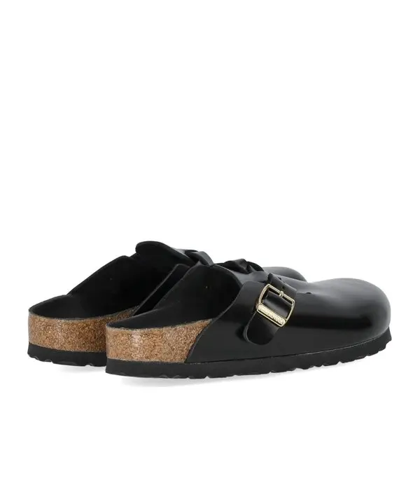 BIRKENSTOCK Boston Braided Clog With Gold Buckle - Black