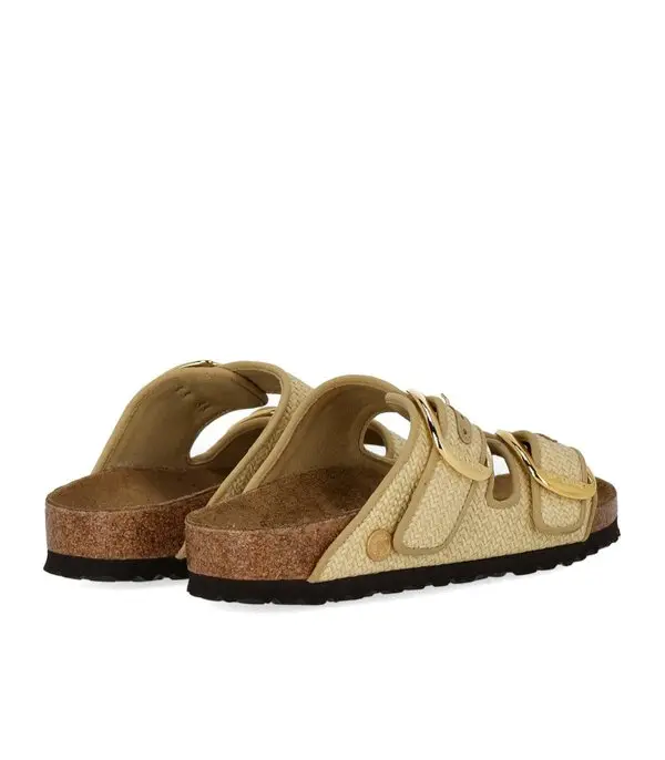 BIRKENSTOCK Arizona Raffia Big Buckle Sandals - Beige