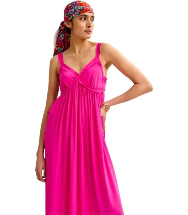 Essentiel Antwerp Jacobean Maxi Dress - Fuchsia
