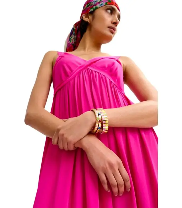 Essentiel Antwerp Jacobean Maxi Dress - Fuchsia