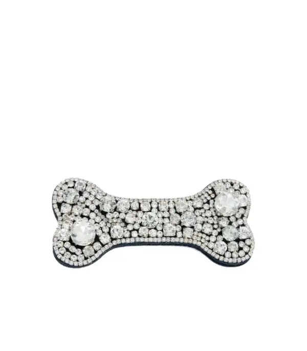 Essentiel Antwerp Bone Brooch With Glass Rhinestones - Silver