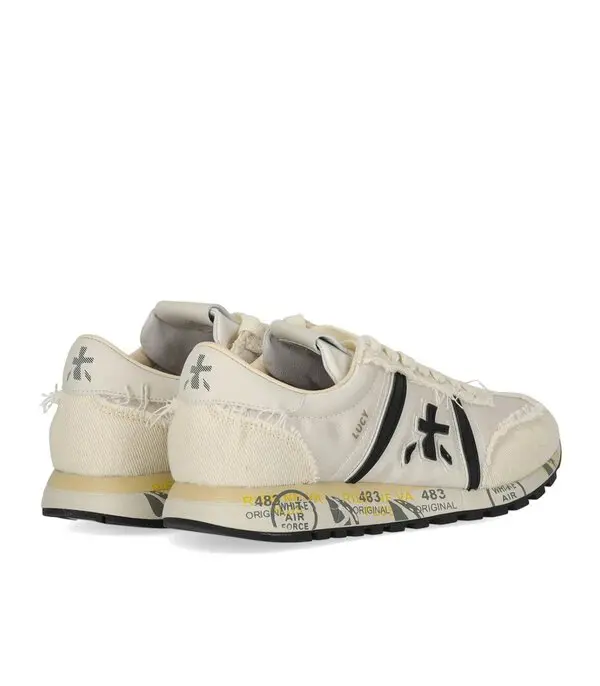 Premiata Lucydo.1 8139 Technical Fabric And Cotton Sneakers - Ivory