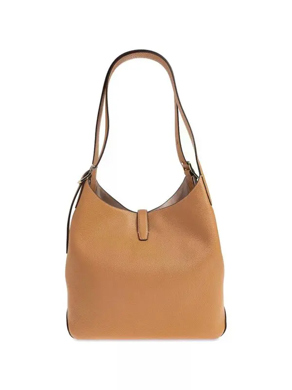 Kate Spade New York Large Deco Grained Leather Shoulder Bag - Brown