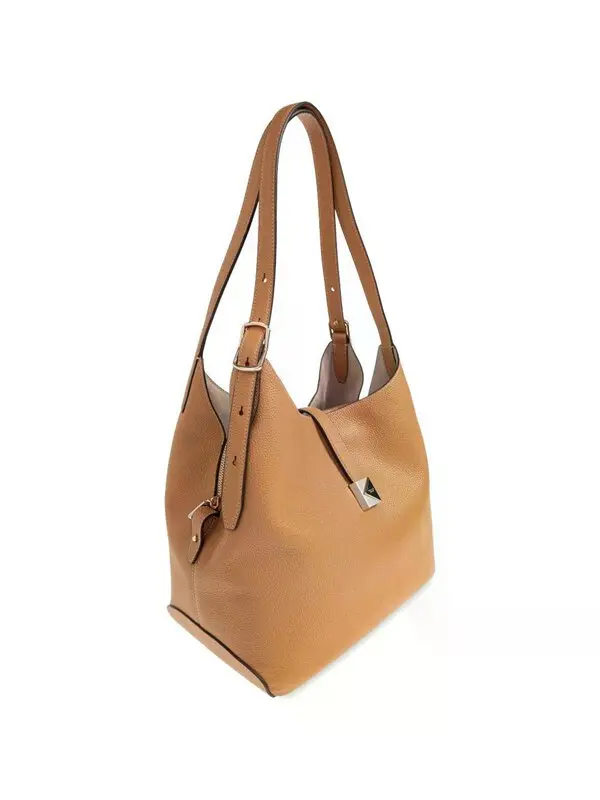 Kate Spade New York Large Deco Grained Leather Shoulder Bag - Brown