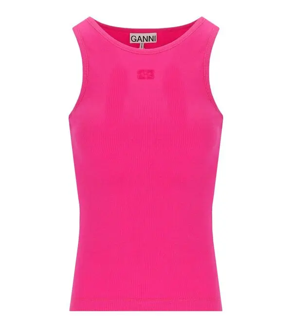 GANNI Ribbed Knit Tank Top