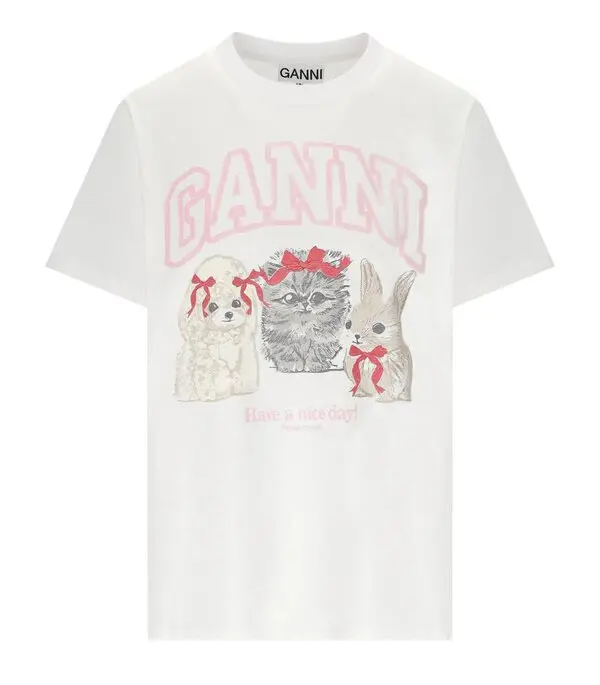 GANNI Organic Cotton Animal Graphic T-shirt