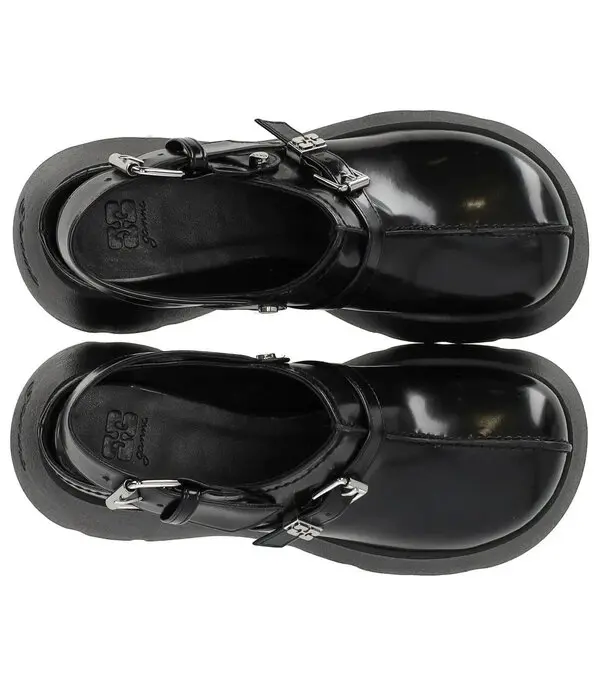 GANNI Platform Clogs With Buckle Detail