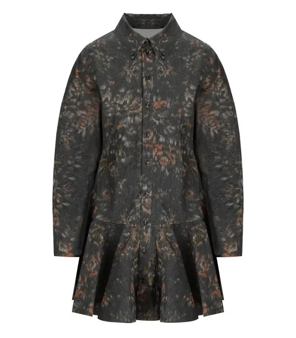 GANNI Phantom Floral Tiered Mini Dress