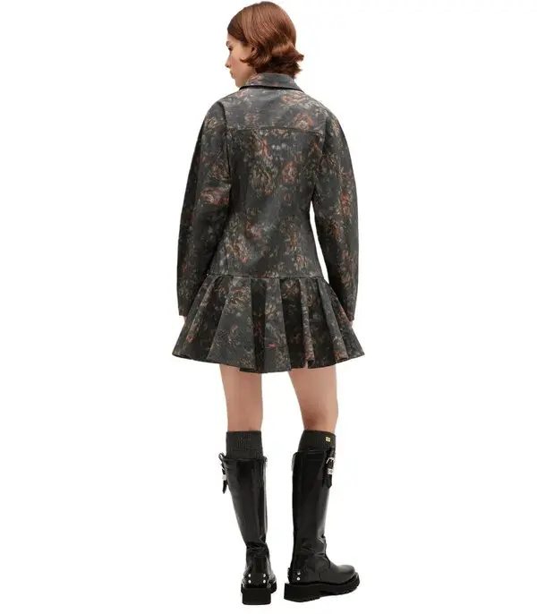 GANNI Phantom Floral Tiered Mini Dress