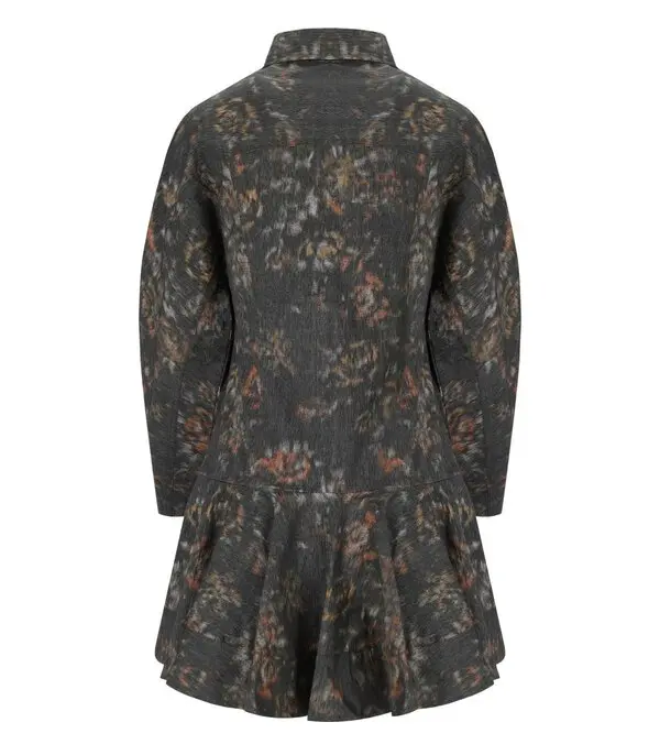 GANNI Phantom Floral Tiered Mini Dress
