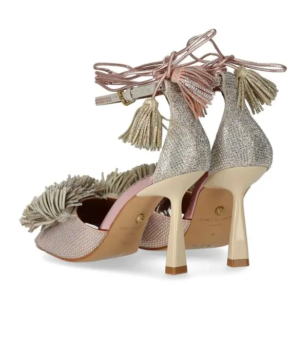 Kurt Geiger Embellished Pom Pom Heeled Sandals
