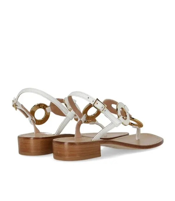 PAOLO FERRARA Leather Jewel Sandals