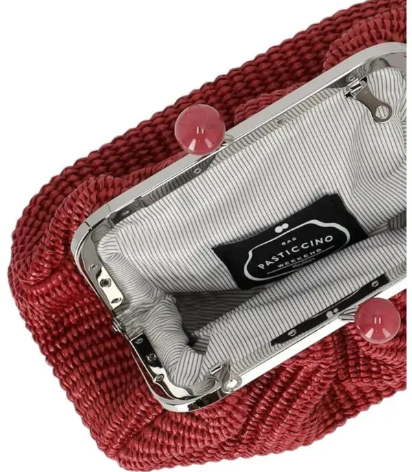 Max Mara Pasticcino Raffia Clutch - Red