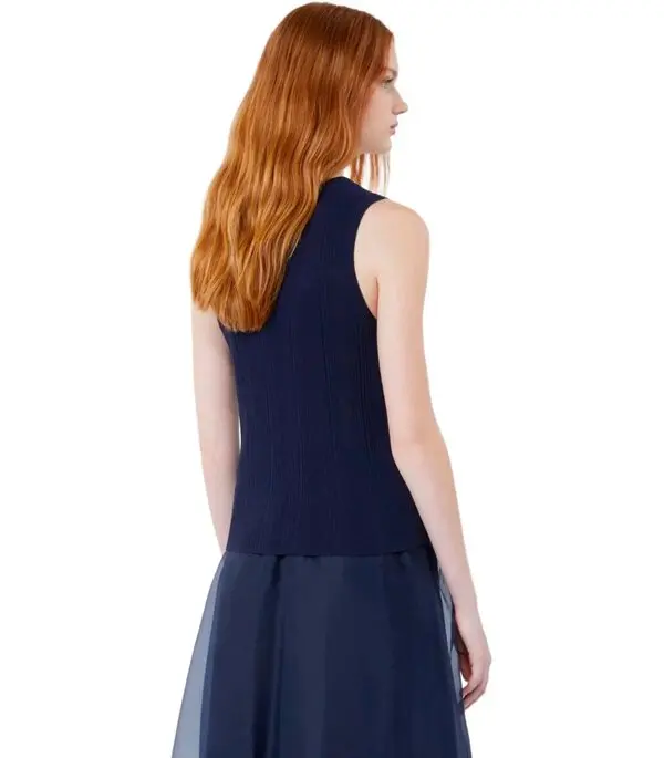 Max Mara Ribbed Viscose Blend Top