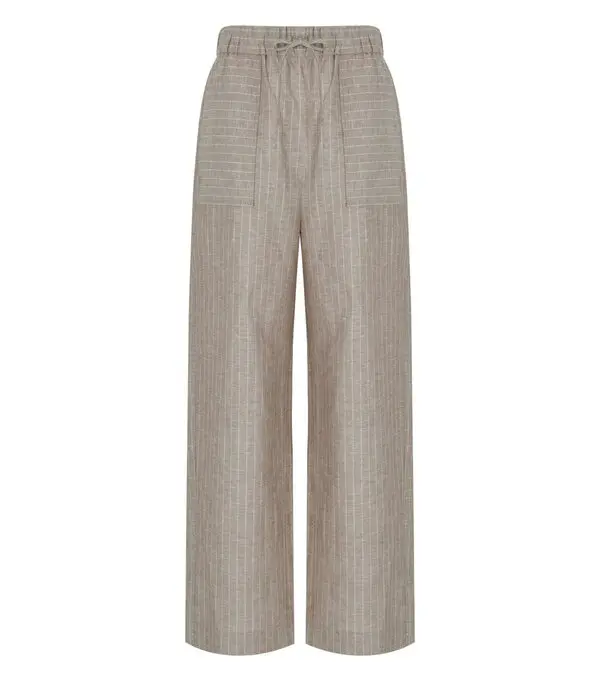 Max Mara Fauna Linen And Cotton Trousers