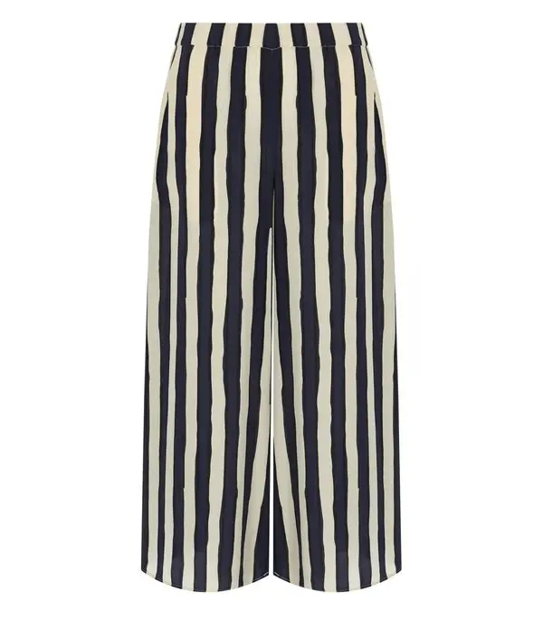 Max Mara Nirvana Silk Striped Trousers