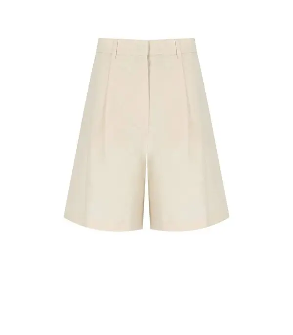 Max Mara Ecuba Cotton Linen Bermuda Shorts - Ivory