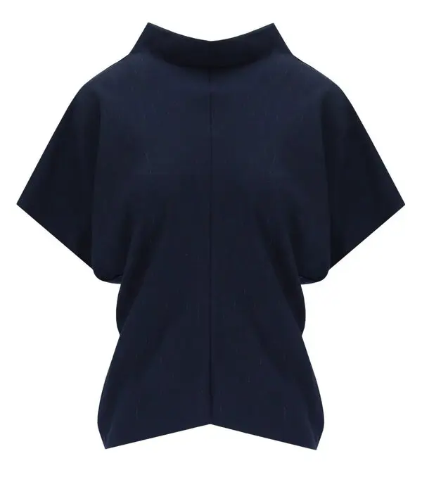 K.K. Technical Fabric Top With Lurex Pinstripe
