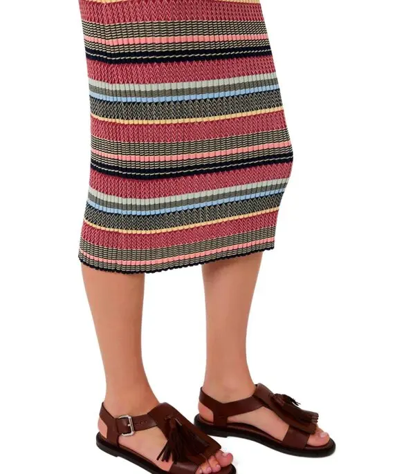 Max Mara Snob Midi Dress With Multicolored Stripes