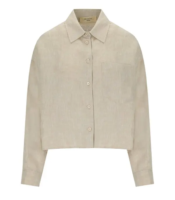 Max Mara Ecru Linen Shirt Jacket