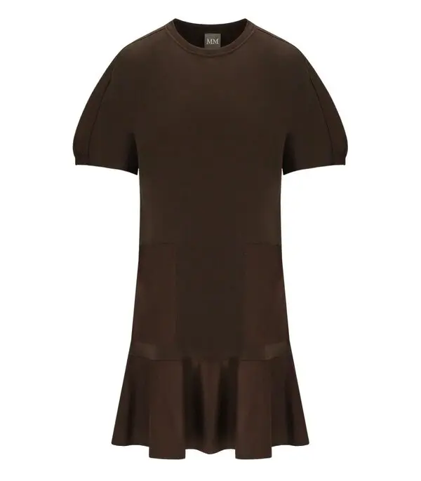 Max Mara Onore Mini Dress With Puff Sleeves And Ruffled Hem
