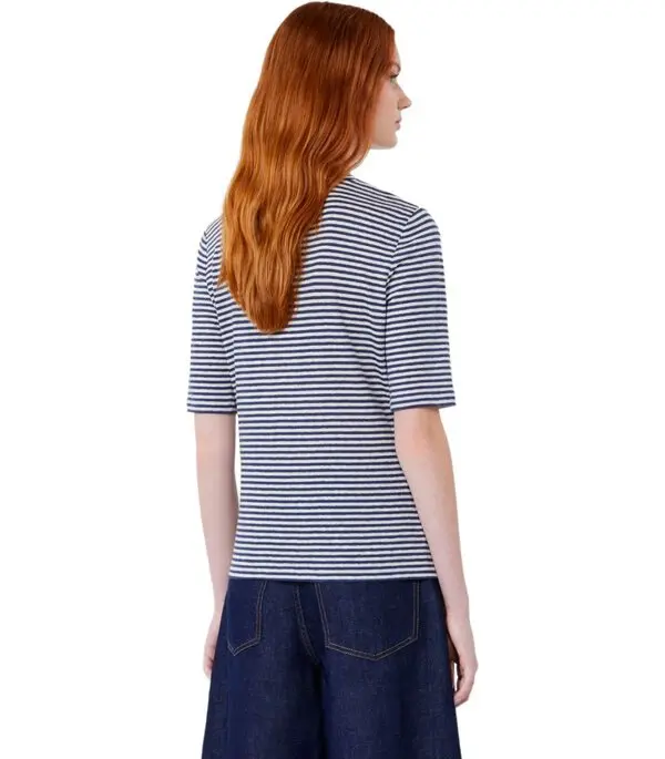 Max Mara Striped V-neck T-shirt