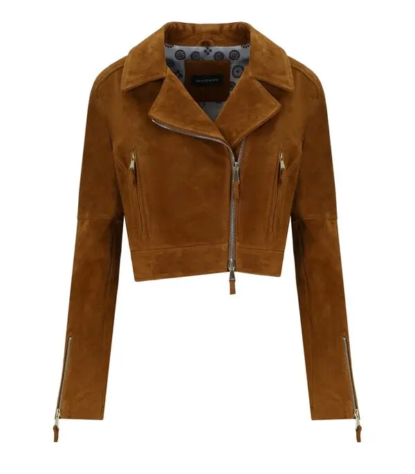 MYSKIN Fringed Suede Cropped Jacket