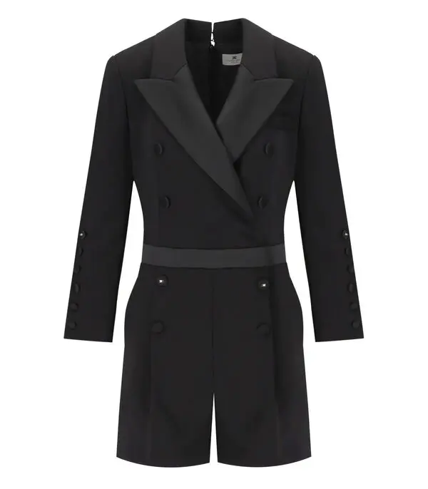 Elisabetta Franchi Double Breasted Jumpsuit With Tuxedo Details - Black