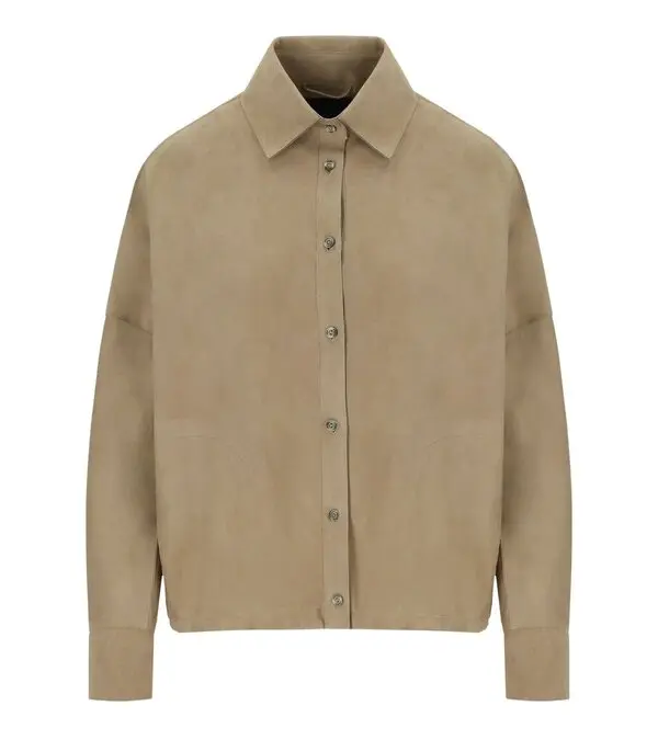 MYSKIN Suede Bomber Shirt