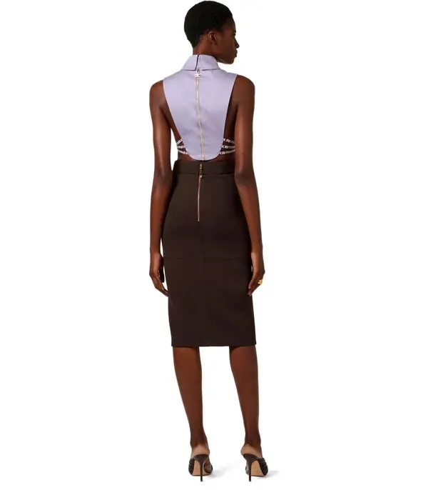 Elisabetta Franchi Midi Skirt With Sash And Gold Hardware