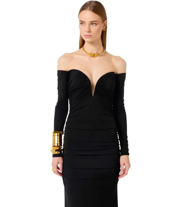 Elisabetta Franchi Off-the-shoulder Sweetheart Neckline Gown