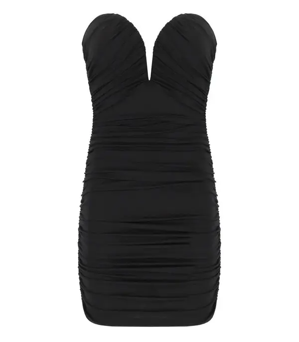 Elisabetta Franchi Crepe Jersey Sweetheart Neckline Bustier Mini Dress