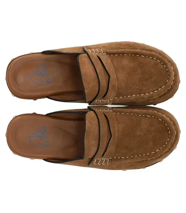 MISS OLIVIA Noemi Suede Clogs With Stud Detailing