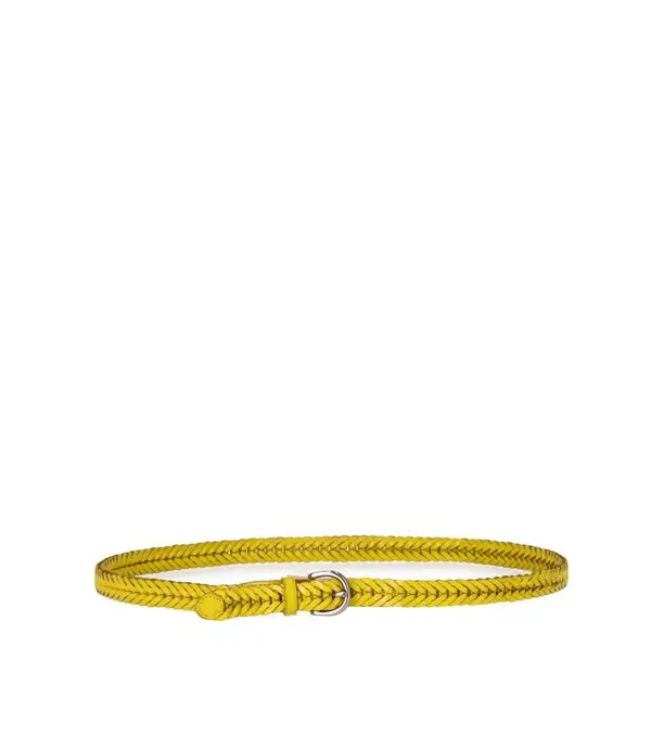 Dragon Diffusion Woven Leather Belt - Yellow