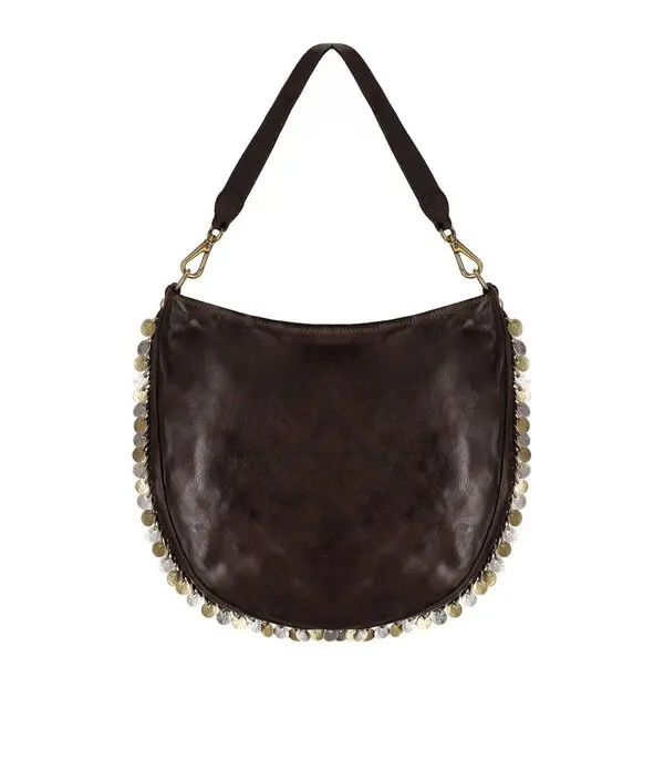 CAMPOMAGGI Gianna Dark Leather Shoulder Bag