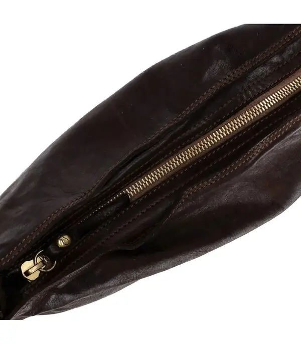 CAMPOMAGGI Gianna Dark Leather Shoulder Bag