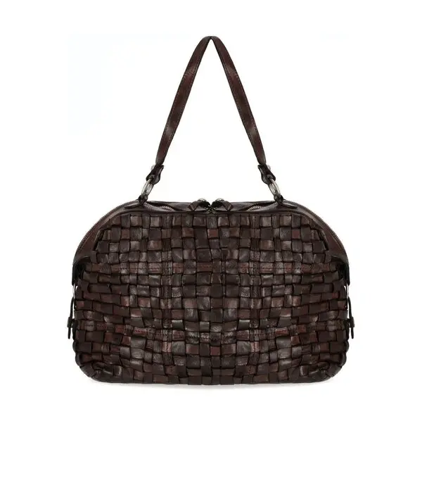 CAMPOMAGGI Large Woven Leather Bag