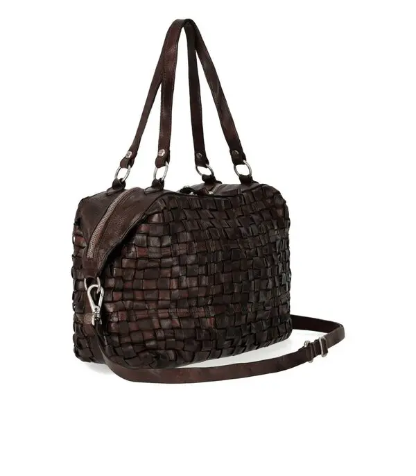CAMPOMAGGI Large Woven Leather Bag