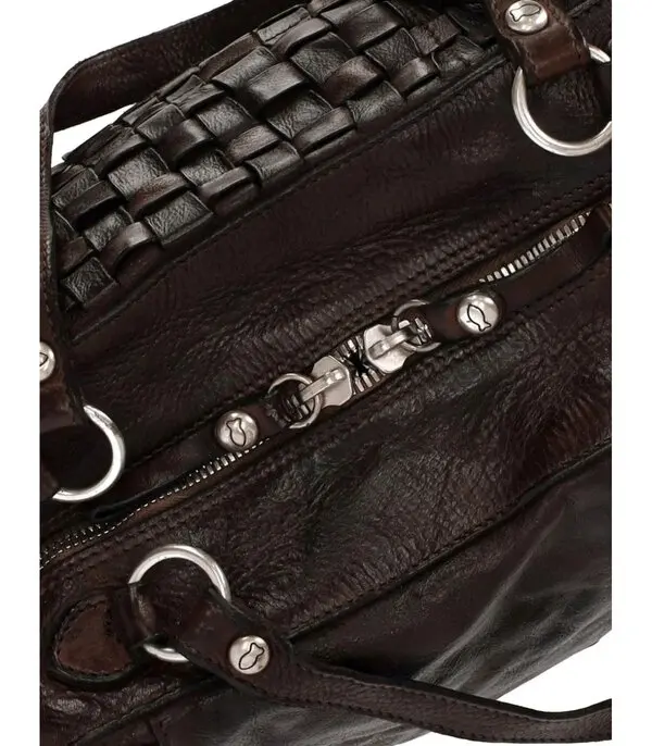 CAMPOMAGGI Large Woven Leather Bag