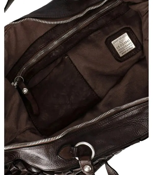 CAMPOMAGGI Large Woven Leather Bag