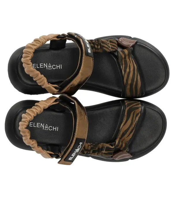 Elena Iachi Zebra Pattern Sandals