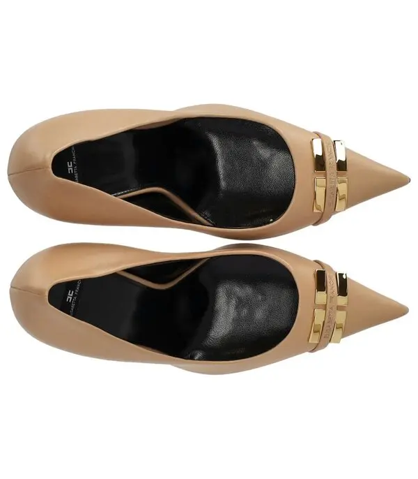 Elisabetta Franchi Leather Pointed Toe Stiletto Pumps