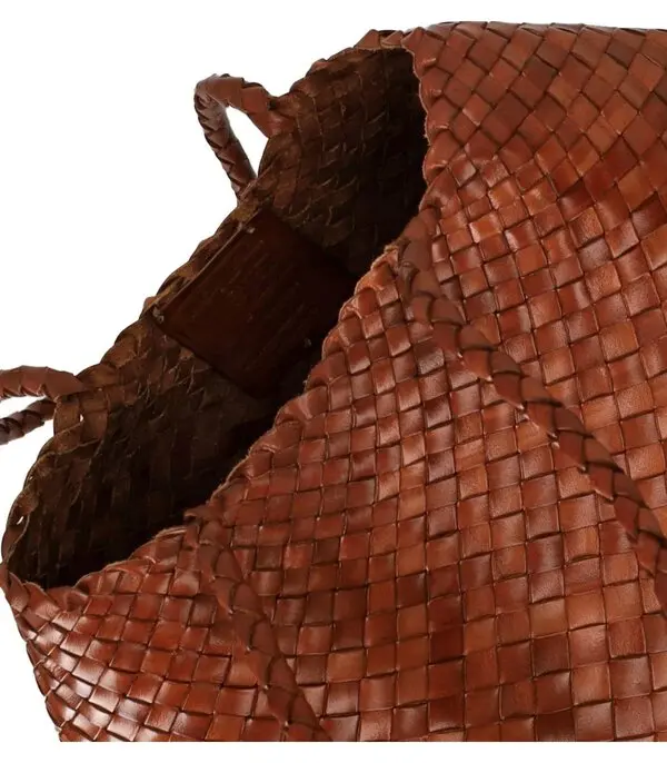 Dragon Diffusion Leather Woven Shoulder Bag - Tan