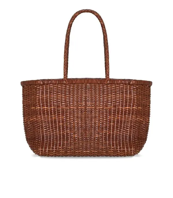 Dragon Diffusion Leather Woven Basket Bag - Tan