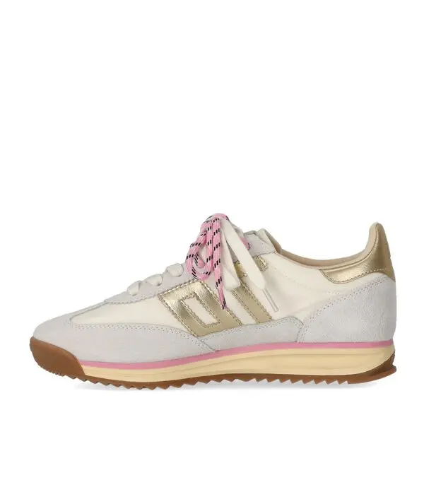 BACK 70 Jogger Sneakers In Cream Leather And Suede